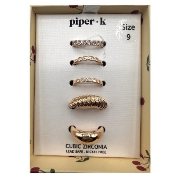 Piper K | Jewelry | Nwt Piper K Gorgeous Ring Set With Cubic Zirconia Set Of 5 | Poshmark